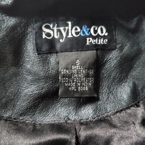 Style & Co. | Jackets & Coats | Vintage Style And Co Leather Jacket ...